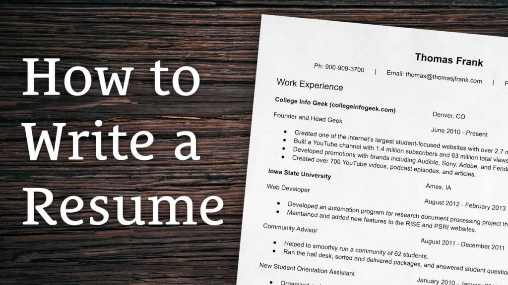 How to Write a Resume - US Informal Newz